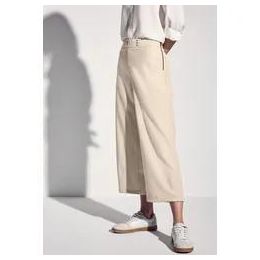 Stoffhose Street One, Damen, Gr. 46, L&auml;nge 26, beige (barley beige), Stoff, 97% Polyester, 3% Elasthan, unifarben, loose fit wadenlang, Hosen Stoffhose, High Waist