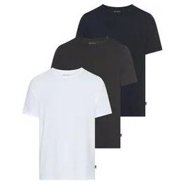 T-Shirt BOSS "TShirt RN 3P Natura", Herren, Gr. M, open miscellaneous 971, Jersey, Obermaterial: 95% Viskose, 5% Elasthan, schmal, Rundhals, eingesetzt eingefasste Kante, Shirts T-Shirt, einfarbiges T-Shirt mit Markenlabel