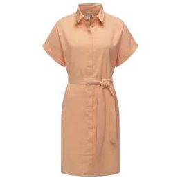 Blusenkleid Ragwear "Manilla", Damen, Gr. XS (34), Normalgr&ouml;&szlig;en, orange (pfirsich), Material: 80% Viskose, 20% Polyester, figurumspielend kniefrei, hoch geschlossener Ausschnitt, Krempel&auml;rmel,weit abgesteppte Kante, Kleider Blusenkleid, Kurzarm Midikleid mit Tailleng&uuml;rtel