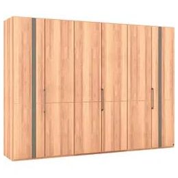 Dreht&uuml;renschrank Musterring "Sorrent, Kleiderschrank, teilmassiv Eiche", braun, B:300cm H:217cm, Schr&auml;nke, Dreht&uuml;renschrank, T&uuml;ren in Eiche massiv mit Absetzung in Schiefer, verschiedene Ma&szlig;e