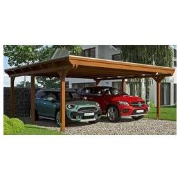 Skan Holz Doppelcarport SKANHOLZ "Emsland", braun, B/H/T: 223cm x, Carports