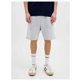 Jack & Jones Sweatshorts JACK & JONES "JPSTGORDON mit elastischem Bund", Herren, Gr. XS, N-Gr, grau (light grau melange), Web, Obermaterial: 61% Polyester, 39% Baumwolle, meliert, unifarben, slim fit kniefrei, Hosen Sweatshorts, unifarben, modisch, regular fit, Webstoff