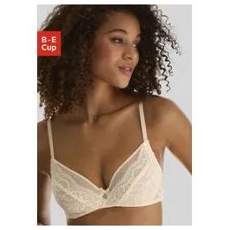 B&uuml;gel-BH s.Oliver "Livie", Damen, Gr. 80, Cup C, beige (creme), Spitze, Obermaterial: 85% Polyamid, 15% Elasthan, BHs B&uuml;gel-BH, aus zarter Jacquardspitze und feinem Mesh, sexy Dessous