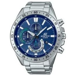 Chronograph Casio EDIFICE, silber (t&uuml;rkis, blau, edelstahlfarben), Armbanduhren, Damen, Chronograph, Quarzuhr,Armbanduhr,Herrenuhr, Edelstahlarmband, bis 10bar wasserdicht