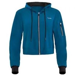 Trainingsjacke WINSHAPE "Functional Comfort One Pocket Jacket", Damen, Gr. XL, gr&uuml;n (teal gr&uuml;n), 85% Polyester, 15% Elasthan, ohne Ausschnitt, Jacken Trainingsjacke, J009C