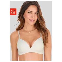 Bralette-BH s.Oliver "Fabienne", Damen, Gr. 80, Cup A, beige (creme), Spitze, Obermaterial: 46% Polyamid, 43% Polyester, 11% Elasthan, BHs, ohne B&uuml;gel aus graphischer Spitze, Dessous