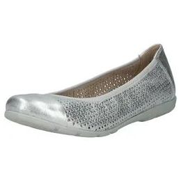 Ballerina Caprice "Caprice Ballerinas Leder", Damen, Gr. 36, silber, Leder, Schuhe Ballerina