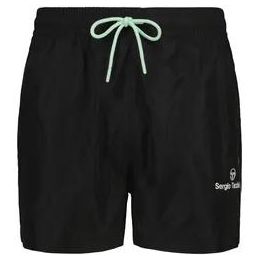 Badeshorts Sergio Tacchini "GUACETO SWIMSHORT Herren", Herren, Gr. L, EURO-Gr&ouml;&szlig;en, gr&uuml;n (schwarz, birds egg gr&uuml;n), Polyester, Badehosen Badeshorts, Badehose Herren, Badeshorts, Strandhose, Swimwear, Beachwear, Sale