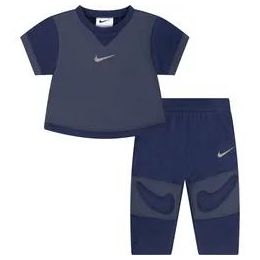 Shirt & Hose Nike SPORTSWEAR "NKN READYSET TEE JOGGER SET", M&auml;dchen, Gr. 92 (24), blau (midnight nav), Obermaterial: 66% Baumwolle, 34% Polyester, KOB Set-Artikel, f&uuml;r Kinder