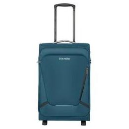 Handgep&auml;ck-Trolley Travelite "JETPACK Slim 2 Cabin, konzipiert f&uuml;r Air France, KLM & ITA", Gr. B/H/T: 35cm x 55cm x 23cm 40 l, blau (petrol), Polyester, unifarben mit Farbeins&auml;tzen, Koffer, Weichgep&auml;ck-Koffer Handgep&auml;ck f&uuml;r die meisten g&auml;ngigen Airlines