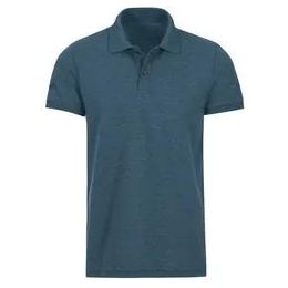 Poloshirt TRIGEMA "TRIGEMA Slim Fit Poloshirt aus DELUXE-Piqu&eacute;", Damen, Gr. M, blau (jeans, melange), Piqu&eacute;, 100% Baumwolle, Basic, normal, ohne Ausschnitt, Shirts