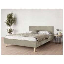 Polsterbett "Albybyn, Bettgestell mit Kopfteil und Lattenrost, in 2 Breiten", beige, B:165cm H:84cm L:205,5cm, 100% Polyester, Home Affaire COLLECTION, Betten, Polsterbett, ohne Bettkasten und Matratze, in 2 Breiten- 140 und 160 cm