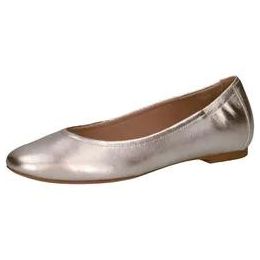 Ballerina Caprice "Caprice Ballerinas Leder", Damen, Gr. 37,5, silber, Leder, Schuhe Ballerina