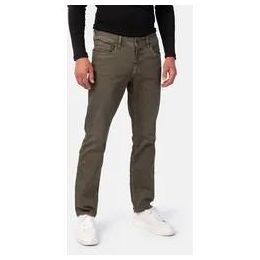 5-Pocket-Hose Stooker Men "Men Frisco Colour Straight Fit Jeans", Herren, Gr. 34, L&auml;nge 32, gr&uuml;n (khaki wash), Twill, 84% Baumwolle, 14% Polyester, 2% Elasthan, gerade lang, Hosen 5-Pocket-Hose, Straight Fit Casual Clean Wash Twill Coloured Comfort Flex f&uuml;r Herren