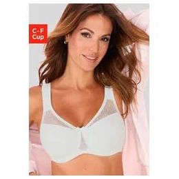 Minimizer-BH Nuance, Damen, Gr. 90, Cup F, beige (creme), Netz, Obermaterial: 71% Polyamid, 29% Elasthan, Basic, BHs Minimizer-BH, mit B&uuml;gel und transparentem T&uuml;ll im Obercup &ndash; ideal f&uuml;r gro&szlig;e Gr&ouml;&szlig;en