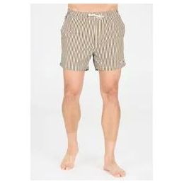 Badeshorts Virtus "Cullen", Herren, Gr. M, EURO-Gr&ouml;&szlig;en, braun (braun, wei&szlig;), Polyamid, gestreift, Badehosen Badeshorts, aus atmungsaktivem Material