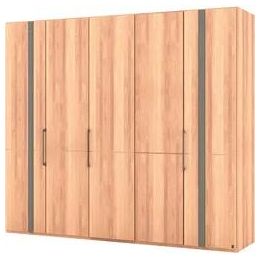 Dreht&uuml;renschrank Musterring "Sorrent, Kleiderschrank, teilmassiv Eiche", braun, B:250cm H:217cm, Schr&auml;nke, Dreht&uuml;renschrank, T&uuml;ren in Eiche massiv mit Absetzung in Schiefer, verschiedene Ma&szlig;e