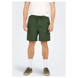 Only & Sons Cargoshorts ONLY & SONS "ONSKAL CARGO 0287 SHORTS CS", Herren, Gr. M, N-Gr, gr&uuml;n (beetle), Web, Obermaterial: 100% Baumwolle, unifarben, slim fit, Hosen