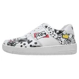 Sneaker DOGO "Dice Low-Top Sneaker Icon Damen Sneaker", Damen, Gr. 41, Normalschaft, wei&szlig;, Lederimitat, Schuhe Sneaker, Handgefertigt