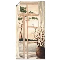 Wandbild Artland "Fensterbild Toskanischer Sonnenuntergang", beige (farbe bild(er): naturfarben), B:20cm H:40cm, Bilder, als Alubild, Leinwandbild, Poster in verschied. Gr&ouml;&szlig;en