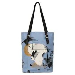 Umh&auml;ngetasche DOGO "Tall Bag Damen Schultertasche Deep Thought With The Deep Damen", Damen, Gr. B/H/T: 40cm x 34cm x 10cm onesize, blau, Taschen Umh&auml;ngetasche, Handgefertigt