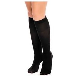 Feinkniestr&uuml;mpfe GLAMORY "Fit", Damen, schwarz, Microfaser, unifarben, elastisch, Socken, mit sehr bequemen Komfortb&uuml;ndchen