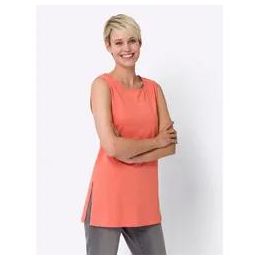 Longtop Classic Basics, Damen, Gr. 46, orange (koralle), 100% Baumwolle, unifarben, Rundhals, Tops