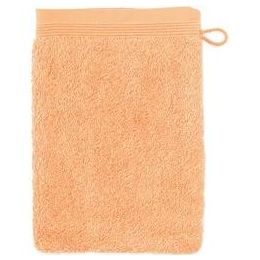 M&ouml;ve Waschhandschuh M&Ouml;VE "Superwuschel", orange (peach fuzz), B:15cm L:20cm, Baumwolle, Waschlappen, Waschhandschuh Set mit Bord&uuml;re, 100% Premium Cotton Baumwolle, weich
