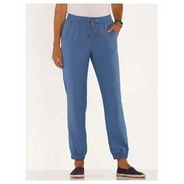 Schlupfhose Classic Basics, Damen, Gr. 52, Normalgr&ouml;&szlig;en, blau (jeansblau), 100% Polyester, unifarben, lang, Hosen Schlupfhose