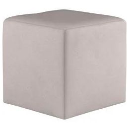 Hocker COTTA "Cuby", grau (fog), B:40cm H:40cm T:40cm, 64% POLYURETHAN (PU) / 25% POLYESTER (PES) / 11% BAUMWOLLE (CO), Hocker, Hocker, Sitzw&uuml;rfel, Cube, Sitzhocker