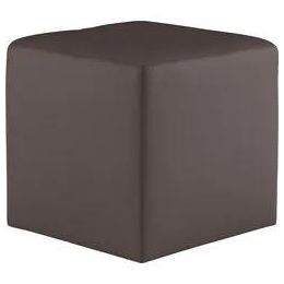 Hocker COTTA "Cuby", braun (mud), B:40cm H:40cm T:40cm, 64% POLYURETHAN (PU) / 25% POLYESTER (PES) / 11% BAUMWOLLE (CO), Hocker, Hocker, Sitzw&uuml;rfel, Cube, Sitzhocker