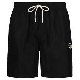 Badeshorts Sergio Tacchini "POSITANO SWIMSHORT Herren", Herren, Gr. XXL, EURO-Gr&ouml;&szlig;en, schwarz (schwarz, wood ash), Polyester, Badehosen Badeshorts, Badehose Herren, Badeshorts, Strandhose, Swimwear, Beachwear, Sale