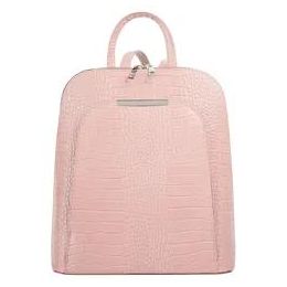 Cityrucksack CLUTY, Damen, Gr. B/H/T: 28cm x 29cm x 12cm, onesize, rosa, Leder, Rindsleder, Rucks&auml;cke Cityrucksack, echt Leder, Made in Italy