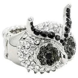 Fingerring "Eule", silber (silbern), Collezione Alessandro, Fingerringe, Damen, Messing, Fingerring