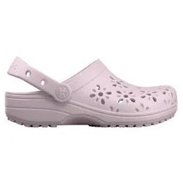 Clog Crocs "Classic Floral Cut Out Clog", M&auml;dchen, Gr. 28, rosa (hellrosa), CrosliteTM, gebl&uuml;mt, Schuhe Clog, Sommerschuh, Sandale, Strandschuh mit schwenkbarem Fersenriemen