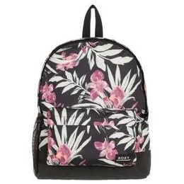 Tagesrucksack Roxy "Sugar Baby Bottle", Damen, grau (anthrazit wind swept floral), Polyester, Rucks&auml;cke