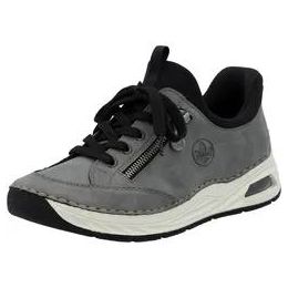 Sneaker Rieker "Rieker Sneaker Lederimitat", Damen, Gr. 40, schwarz (grau, schwarz), Lederimitat, Schuhe Sneaker
