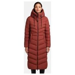 Steppmantel Khujo "Ingram4-YM", Damen, Gr. L (40), rot (dunkelrot), Obermaterial: 100% Polyester. Innenfutter: 100% Nylon. Wattierung: 100% Polyester, tailliert ca. Mitte Wade, hoch geschlossener Ausschnitt, eng B&uuml;ndchen, M&auml;ntel Steppmantel, Langer Damen Winterpmantel mit hohem Kragen und Kapuze