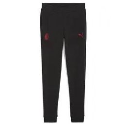 Sporthose Puma "AC Milan FtblEssentials Hose Jungen", M&auml;dchen, Gr. 128, Normalgr&ouml;&szlig;en, schwarz (schwarz for all time rot), 68% Baumwolle, 32% Polyester, regular fit, Hosen Sporthose