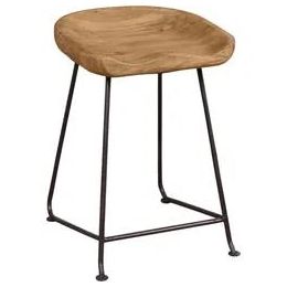 SIT-M&Ouml;BEL Hocker SIT "Live Edge", beige (natur), Hocker, Hocker, aus massiver Akazie, mit Metallgestell