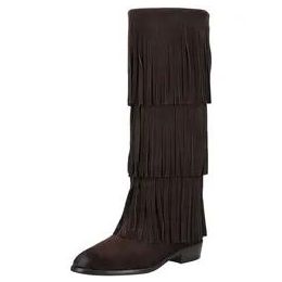 Bikerboots Steve Madden "Steve Madden Stiefel Veloursleder", Damen, Gr. 38, braun, Veloursleder, Schuhe Bikerboots
