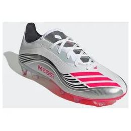 Fu&szlig;ballschuh Adidas PERFORMANCE "F50 MESSI PRO F&Uuml;R FESTE B&Ouml;DEN", Damen, Gr. 42, cloud wei&szlig;, lucid rot, silber metallic, Synthetik, Textil, Schuhe Fu&szlig;ballschuh, geeignet f&uuml;r Rasenpl&auml;tze