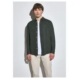 Leinenhemd Street One MEN, Herren, Gr. XL44, US-Gr&ouml;&szlig;en, gr&uuml;n (pine gr&uuml;n), Stoff, 100% Leinen, unifarben, normal normal, V-Ausschnitt, B&uuml;ndchen, Hemden, mit Knopfleiste