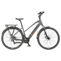 E-Bike Telefunken "E-Trekking Expedition XT490 Damen" Gr. 48, schwarz (granitgrau, schwarz), Elektrofahrr&auml;der, 48cm, 28 Zoll (71,12cm), Pedelec, Elektrofahrrad, Damen, innerhalb StVZO, 28 Zoll