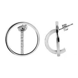 Adelia&acute;s Paar Ohrh&auml;nger ADELIA ́S "Damen Ohrstecker aus Edelstahl und Strass &Oslash; 23 mm", wei&szlig;, Ohrringe, Damen, Damen, Edelstahl