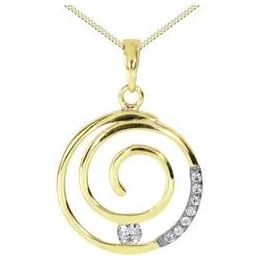 Kette mit Anh&auml;nger OSTSEE-SCHMUCK "OSTSEE-SCHMUCK Kette mit Anh&auml;nger Spirale" Gr. 45, gold, Halsketten, Damen, 45cm, Gelbgold 333, L: 42