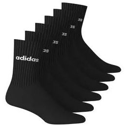Funktionssocken Adidas PERFORMANCE "LINEAR GEPOLSTERTE CREW IM 6ER-PACK", Herren, Gr. M (40/42), schwarz-wei&szlig; (schwarz, wei&szlig;), Obermaterial: 100% Polyamid, Socken