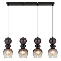 Globo LIGHTING H&auml;ngeleuchte "CLARITY", schwarz, 1 Stk., Leuchten, H&auml;ngelampe/Schlafzimmer/Wohnzimmer/schwarz/ 4 bauchige Gl&auml;ser, H&auml;ngeleuchte