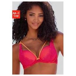 Push-up-BH Vivance, Damen, Gr. 85, Cup B, pink, Spitze, Obermaterial: 73% Polyamid, 17% Polyester, 10% Elasthan, BHs Push-up-BH, mit B&uuml;gel mit dekorativen, elastischen Zierb&auml;ndern, sexy Dessous