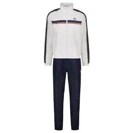 Trainingsanzug Sergio Tacchini "AGAVE 025 TRACKSUIT Herren", Herren, Gr. L, blau (navy, wei&szlig;), 100% POLYESTER, slim fit, Sportanz&uuml;ge Trainingsanzug, Trainingsanzug Herren, Tracksuit, Retro, Outdoor, Jogging, Streetwear